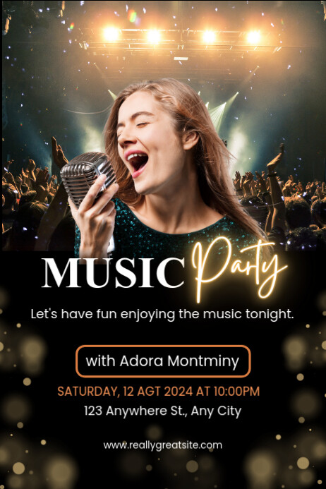 Black Maximalist Music Party Poster Template | PosterMyWall