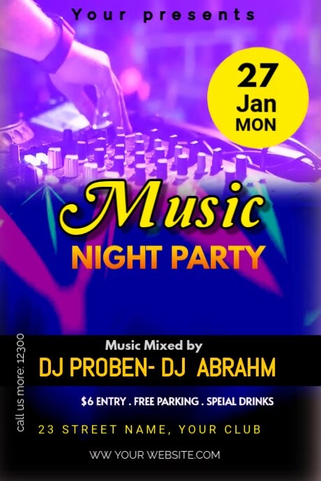Black Maximalist Music Party Poster Template | PosterMyWall