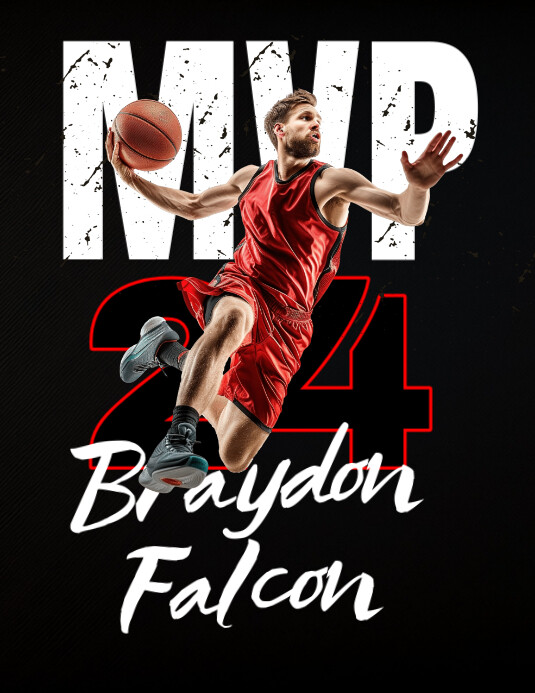 Copy of Black Maximalist Mvp Basketball Player Flyer (us Letter) | PosterMyWall