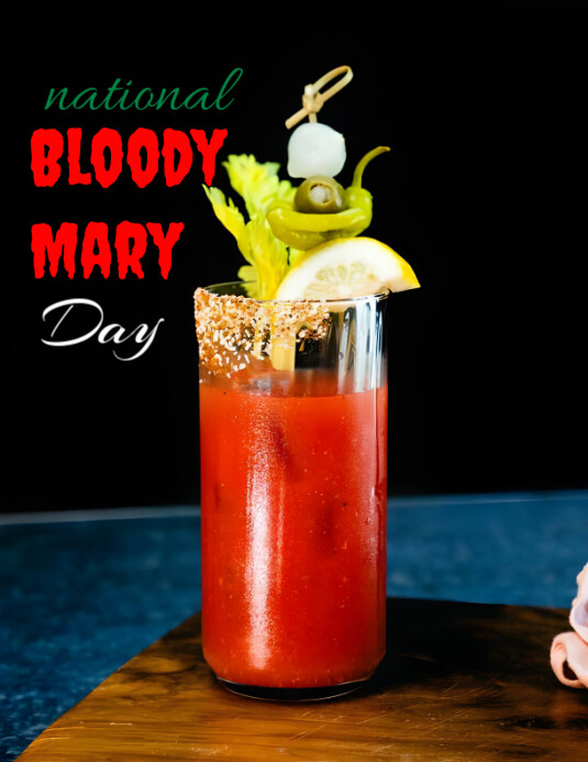 Plantilla de Black Maximalist National Bloody Mary Day Flyer (us Letter) | PosterMyWall