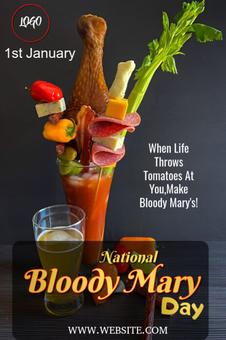 Copy of Black Maximalist National Bloody Mary Day Poster | PosterMyWall