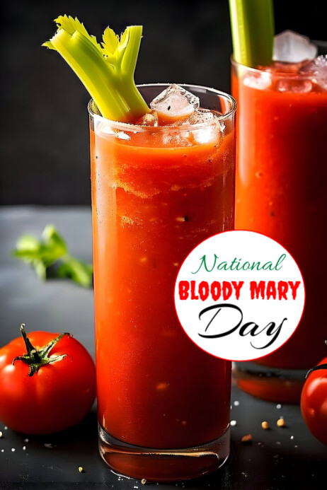 Modèle Black Maximalist National Bloody Mary Day Poster | PosterMyWall