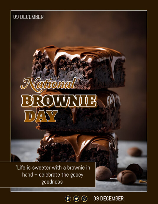 Black Maximalist National Brownie Day Flyer (us Letter) Template | PosterMyWall