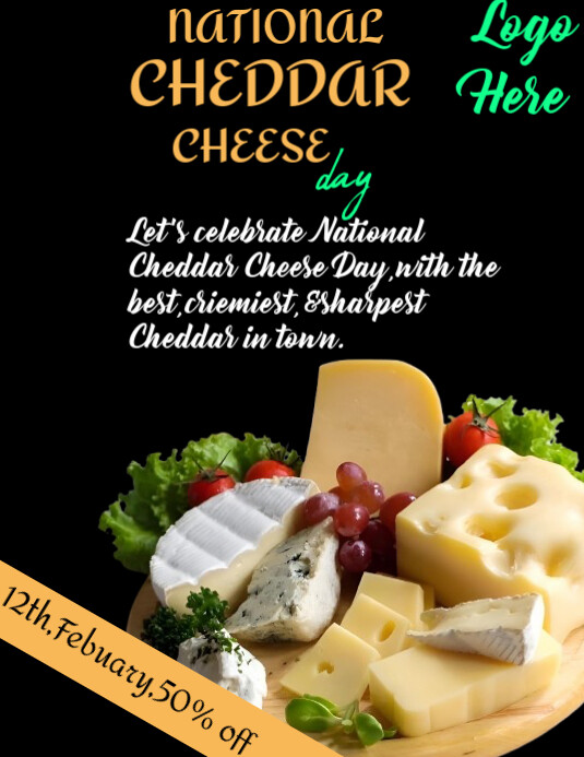 Modèle Black Maximalist National Cheddar Cheese Day Sales Discount ...