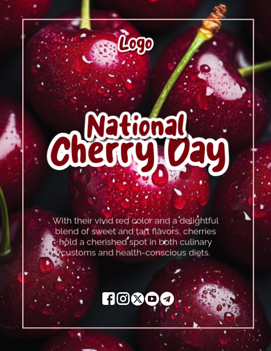 Black Maximalist National Cherry Day Flyer (us Letter) Template ...