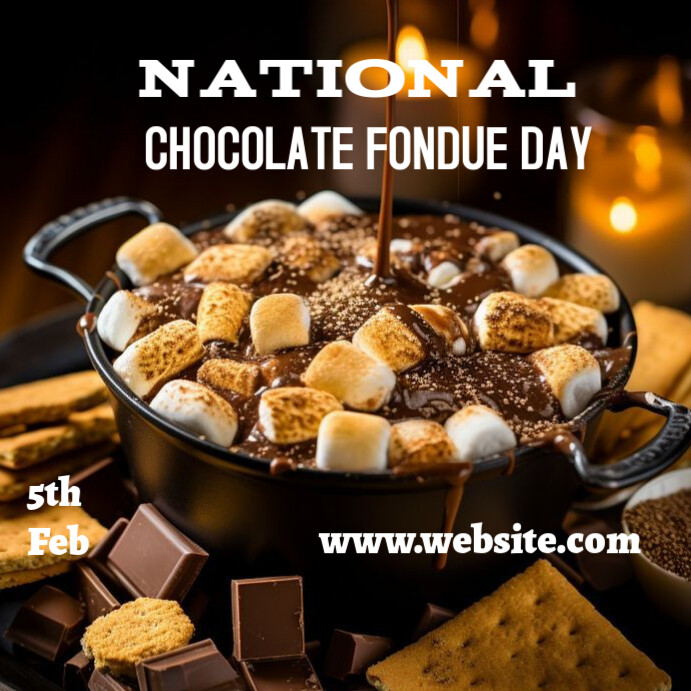 Copy of Black Maximalist National Chocolate Fondue Day Instagram Post ...