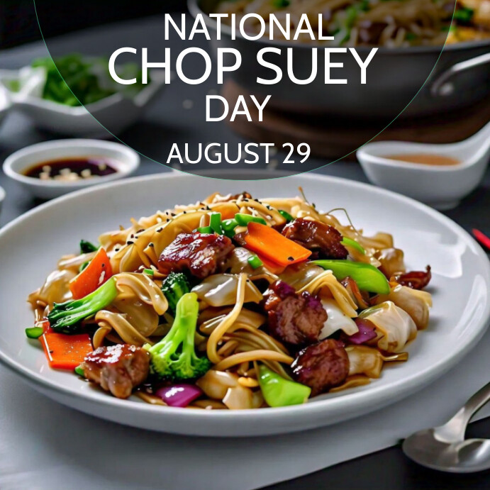 Plantilla de Black Maximalist National Chop Suey Day Inst | PosterMyWall