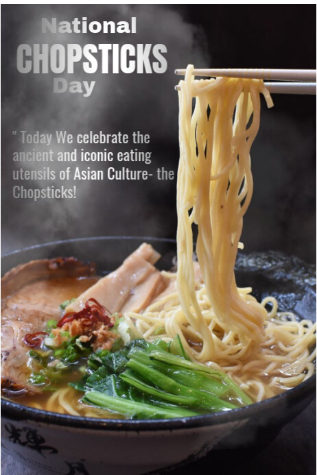 Black Maximalist National Chopsticks Day Poster Template | PosterMyWall