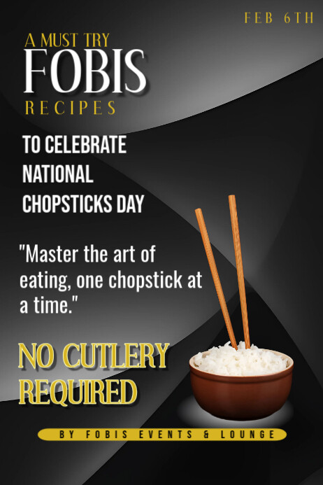 Modèle Black Maximalist National Chopsticks Day Poster | PosterMyWall
