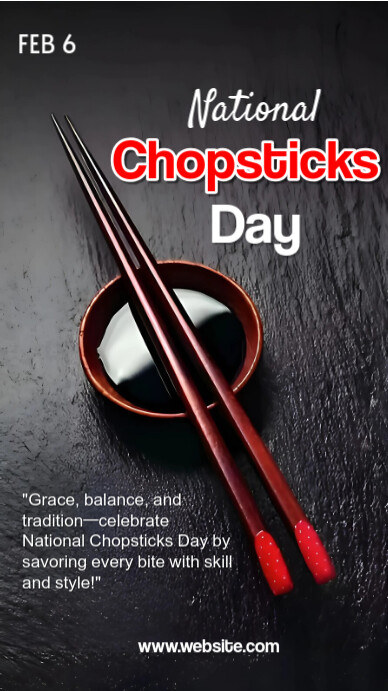 Black Maximalist National Chopsticks Day Whatsapp Status Template ...