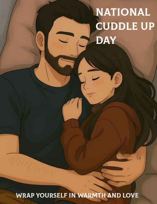 Plantilla de Black Maximalist National Cuddle Up Day Flyer (us Letter ...