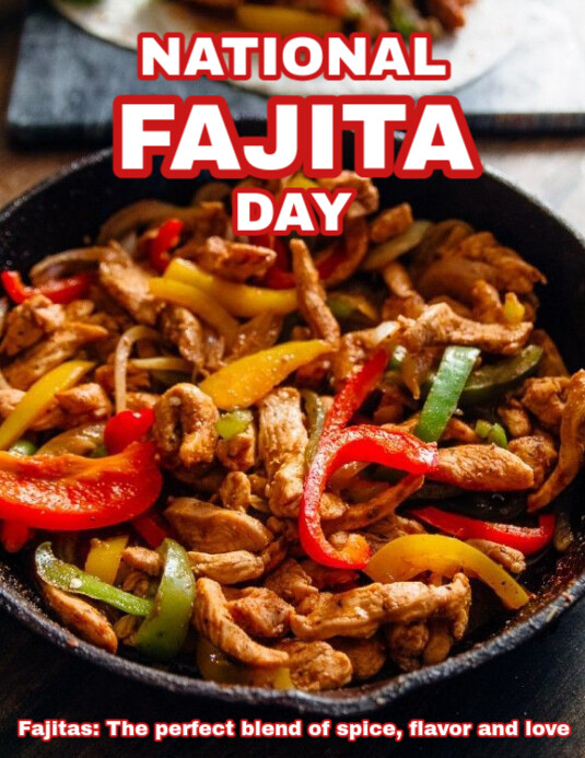 Black Maximalist National Fajita Day Flyer (us Letter) Template ...