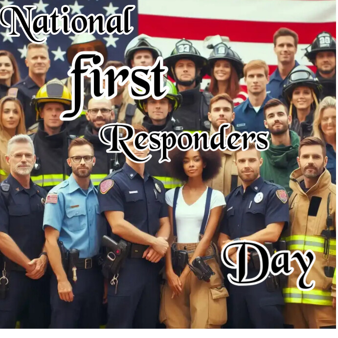 Copy of Black Maximalist National First Responder Day Instagram Post | PosterMyWall