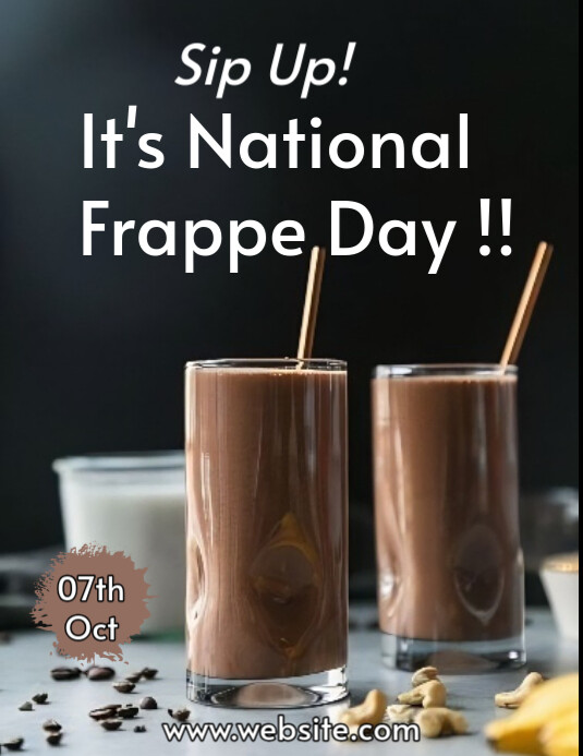 Black Maximalist National Frappe Day Flyer (us Letter) Template ...