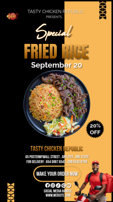Copy of Black Maximalist National Fried Rice Day Ins | PosterMyWall