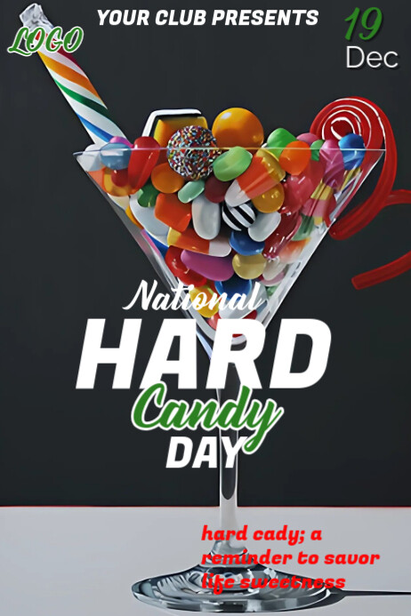 Black Maximalist National Hard Candy Day Poster Template | PosterMyWall