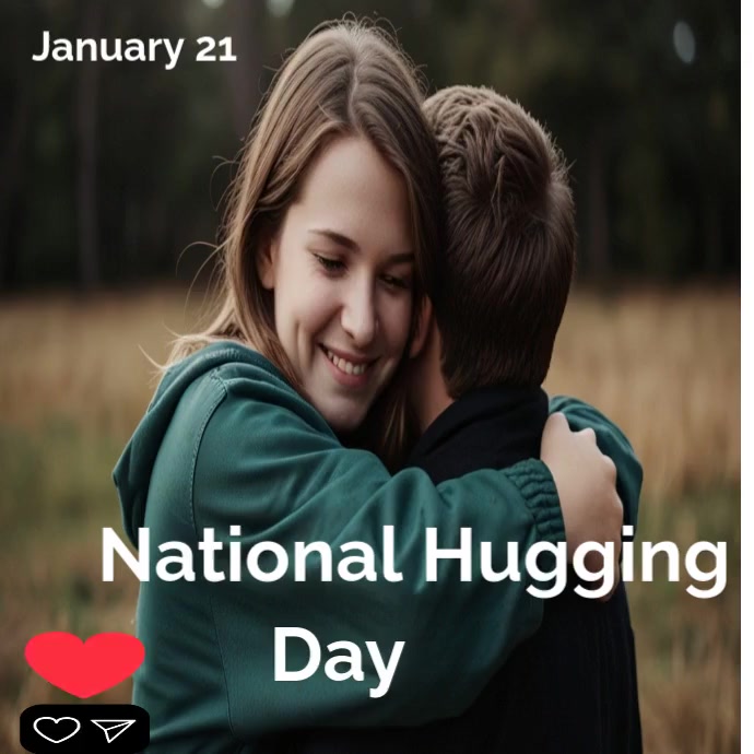 Black Maximalist National Hugging Day Instagram Post Template ...