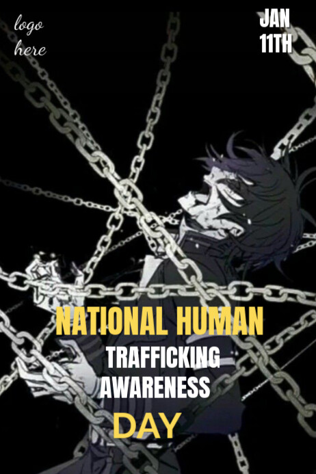 Black Maximalist National Human Trafficking Awareness Day Poster ...