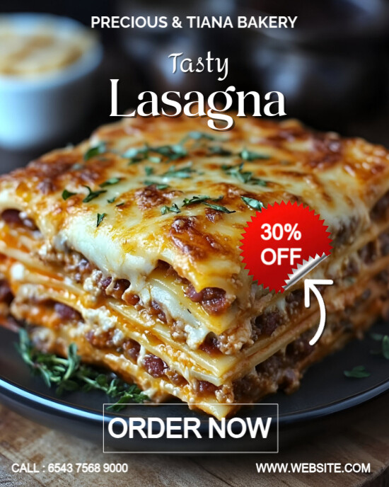 Black Maximalist National Lasagna Day Instagram Portrait Template ...