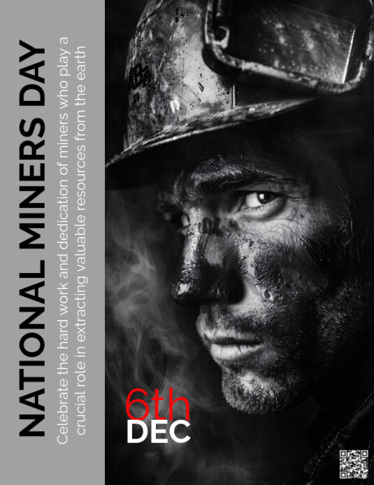 Plantilla de Black Maximalist National Miners Day Flyer (us Letter ...
