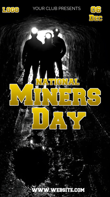 Plantilla de Black Maximalist National Miners Day Instagram Story ...