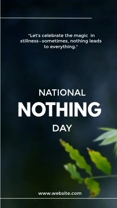Black Maximalist National Nothing Day Instagram Reel Template ...