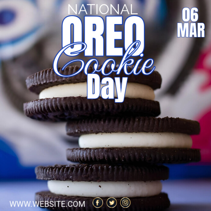 Plantilla de Black Maximalist National Oreo Cookie Day Instagram Post ...