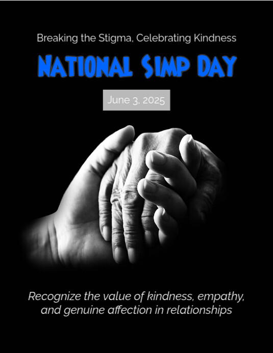 Black Maximalist National Simp Day Flyer (us Letter) Template ...
