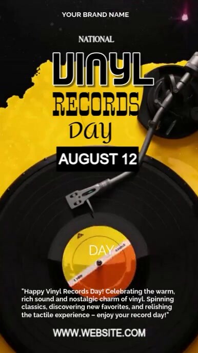 Black Maximalist National Vinyl Records Day Instagram Story Template ...