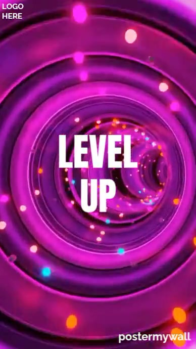 Black Maximalist Neon Roll — Level Up! Digital Display (9:16) Template ...