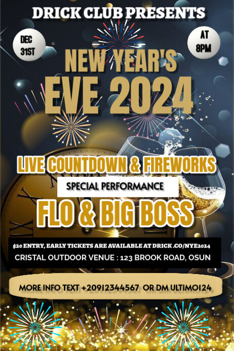 Black Maximalist New Year's Bash Template Poster | PosterMyWall