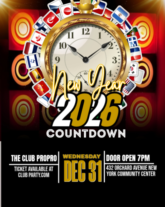 Plantilla de Black Maximalist new year 2026 countdown Instagram ...