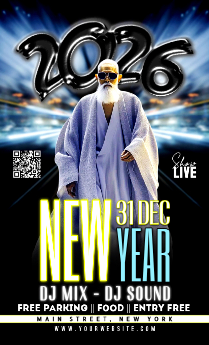 Black Maximalist New Year 2026 Us Legal Template | PosterMyWall