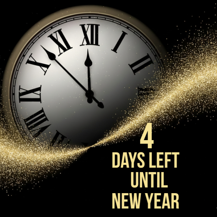 Black Maximalist New Year Countdown Instagram Post Template | PosterMyWall