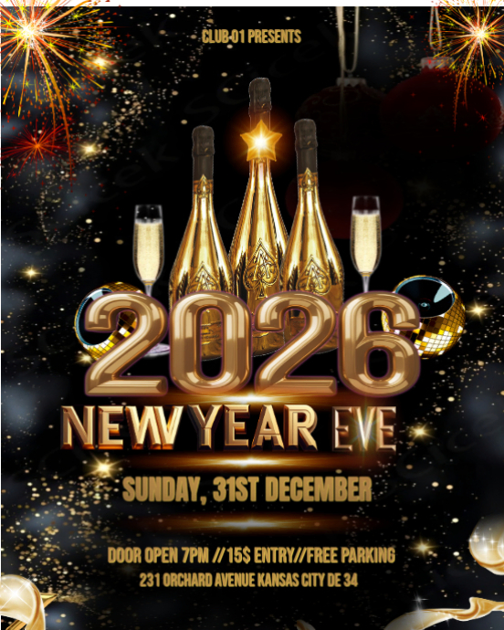 Plantilla de Black Maximalist New Year Eve Instagram Portrait ...