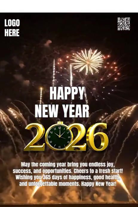 Black Maximalist New Year Fireworks Flyer Poster Template | PosterMyWall