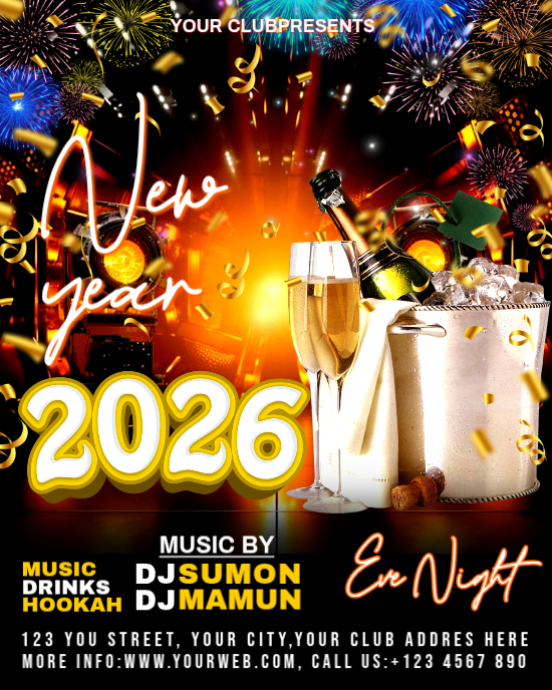 Plantilla de Black Maximalist New Year Party Event Flyer Instagram ...