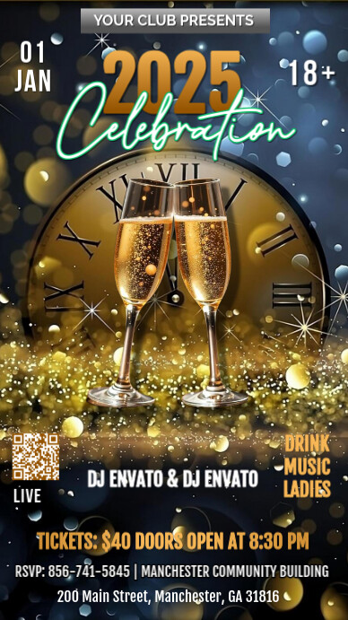 Copy of Black Maximalist New Year Party Instagram Story | PosterMyWall