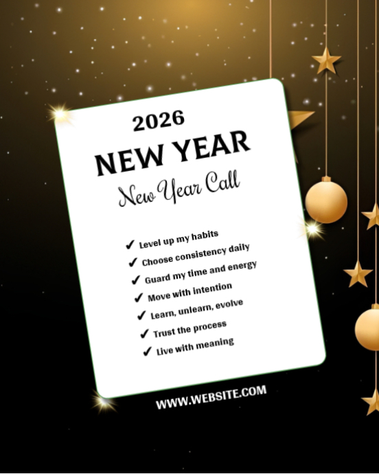 Black Maximalist New Year Resolution Instagram Portrait Template ...