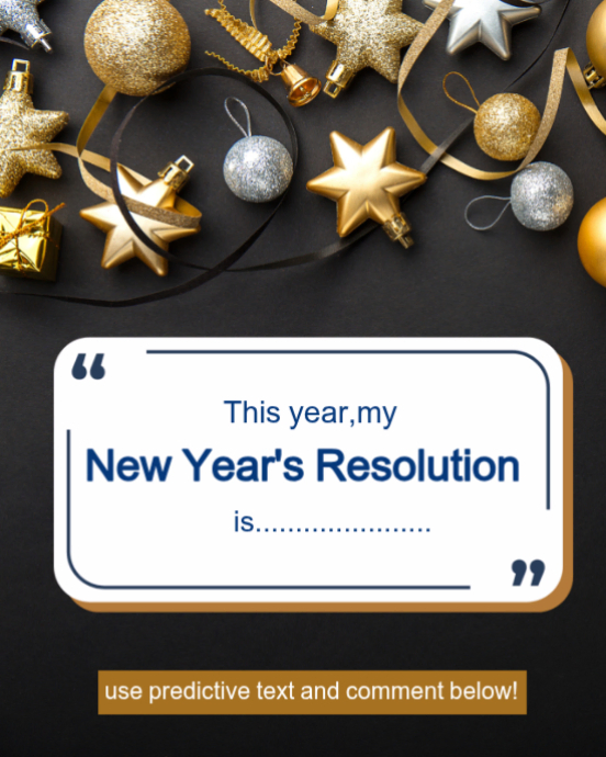 Black Maximalist New Year Resolutions Instagram Portrait Template ...