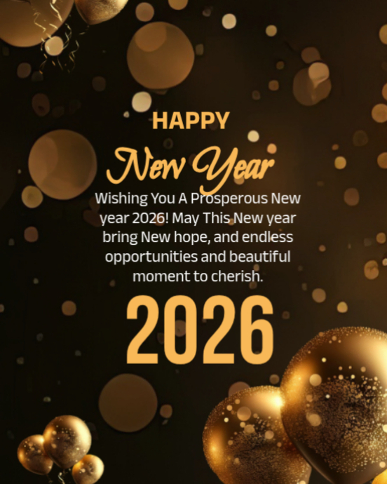 Copy of Black Maximalist New Year Wishes Template Instagram Portrait ...