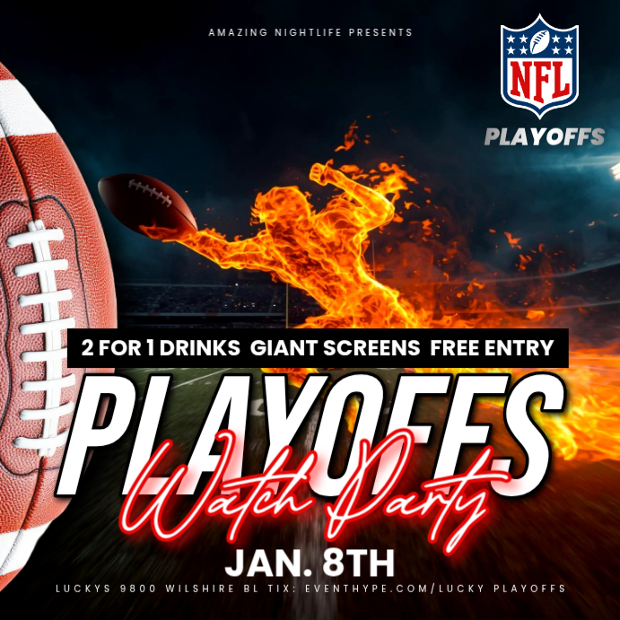 Black Maximalist Nfl Playoffs Watch Party Night With Giant Screens ...