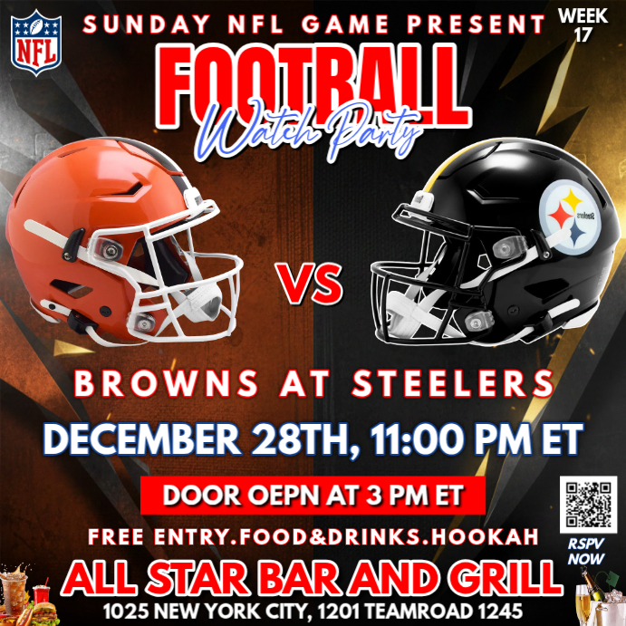 Black Maximalist Nfl Week 17: Browns Vs. Steelers – 2025 Regular Season ...