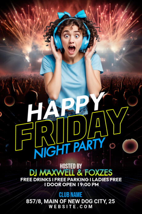 Black Maximalist Night Club Dj Banner Banner 4' × 6' Template ...