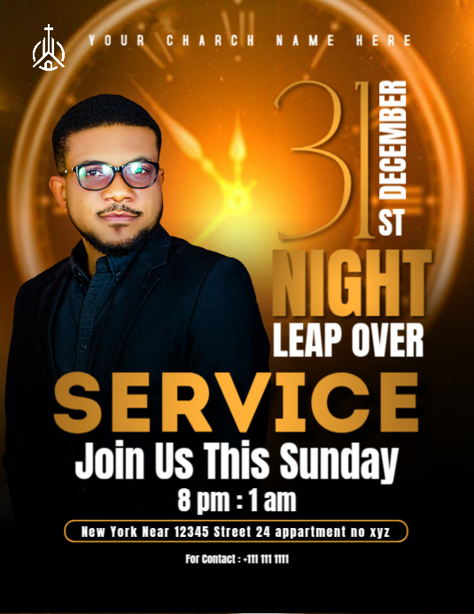 Plantilla de Black Maximalist Night Leap Over Service Flyer (us Letter ...