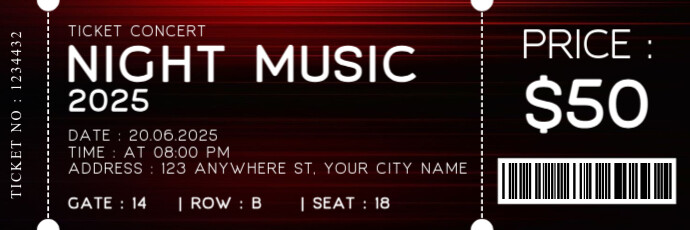 Black Maximalist Night Music Twitter Banner Template | PosterMyWall