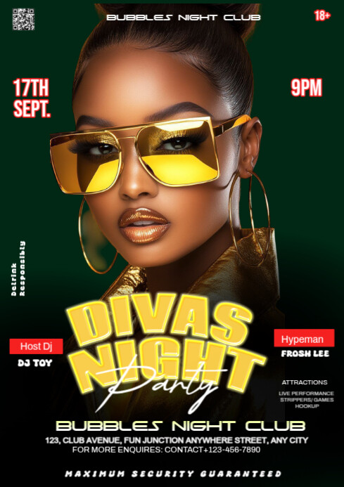 Black Maximalist Night Party Design Template A3 | PosterMyWall