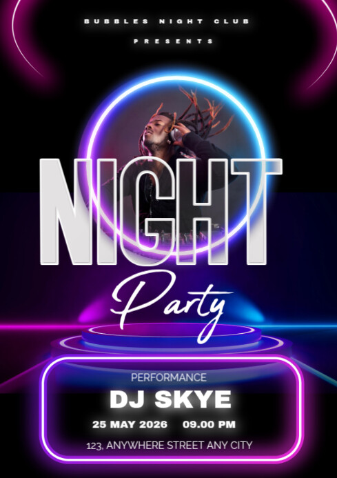 Black Maximalist Night Party Design Template A3 | PosterMyWall