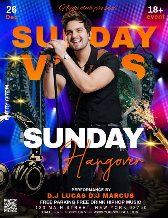 Black Maximalist night party Flyer (us Letter) Template | PosterMyWall