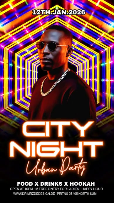 Black Maximalist Night Party Flyer Instagram Story Template | PosterMyWall